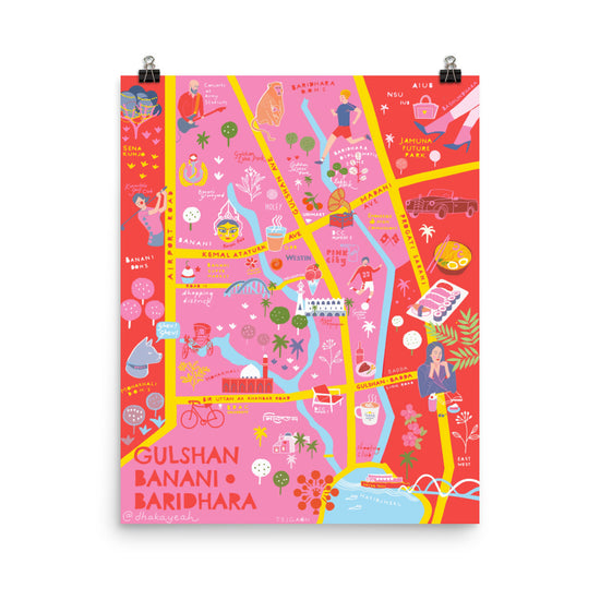 Gulshan, Banani and Baridhara Illustrated Map – DHAKAYEAH